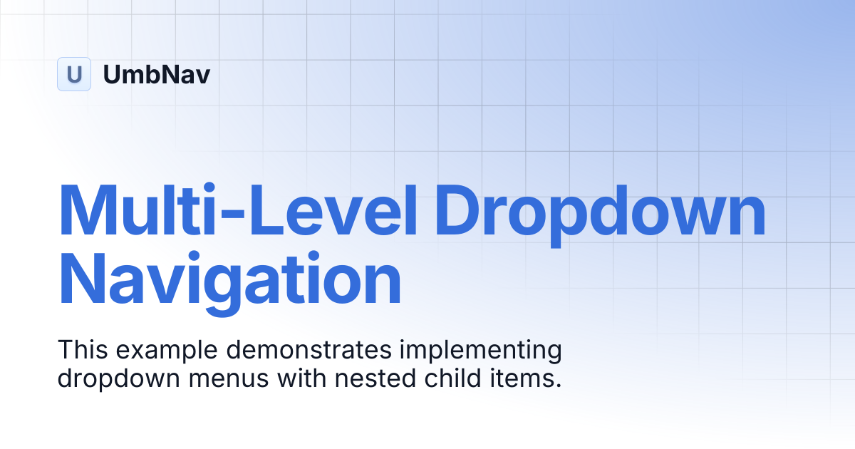 Multi-Level Dropdown Navigation | UmbNav